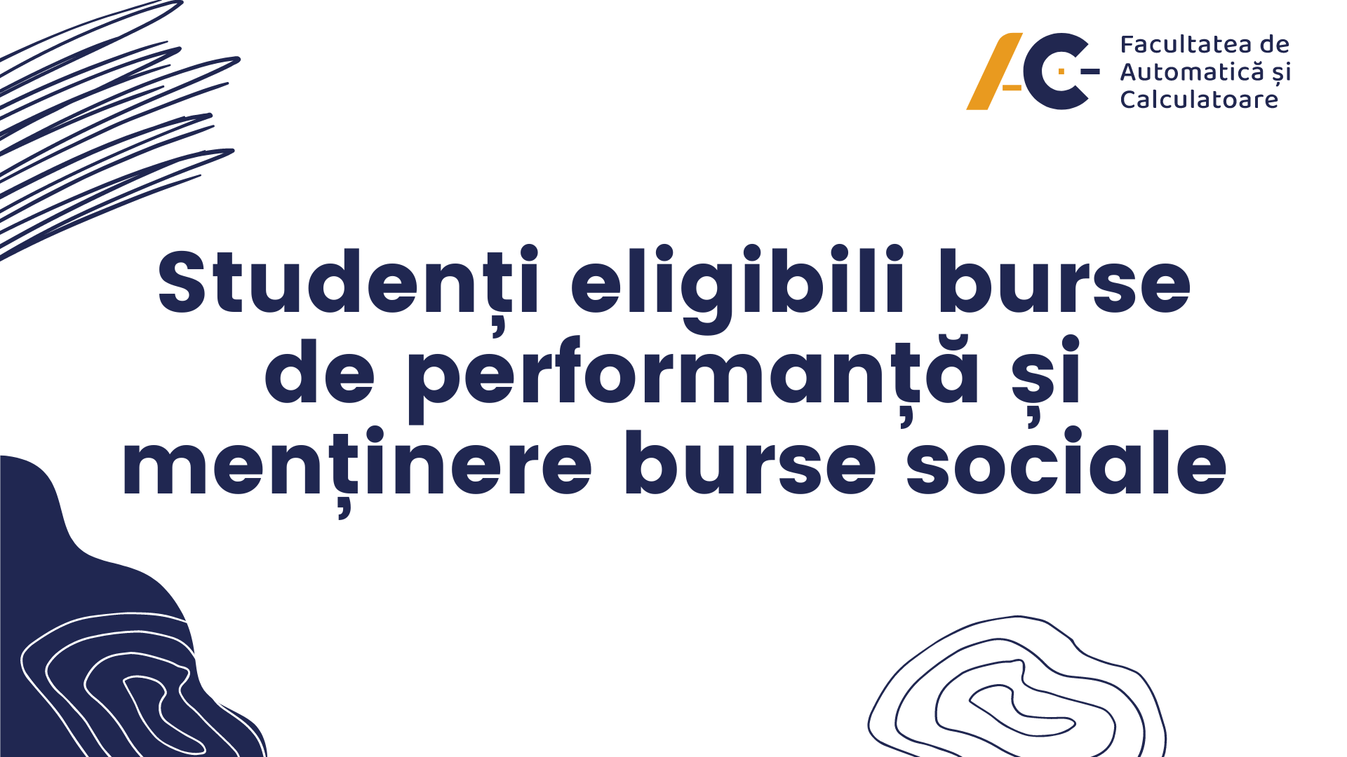 Studenți eligibili burse de performanță și menținere burse sociale sem ...
